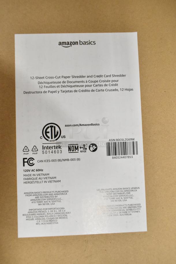 40 Brand New! Amazon Basics 12 Sheet Cross Cut | #0155